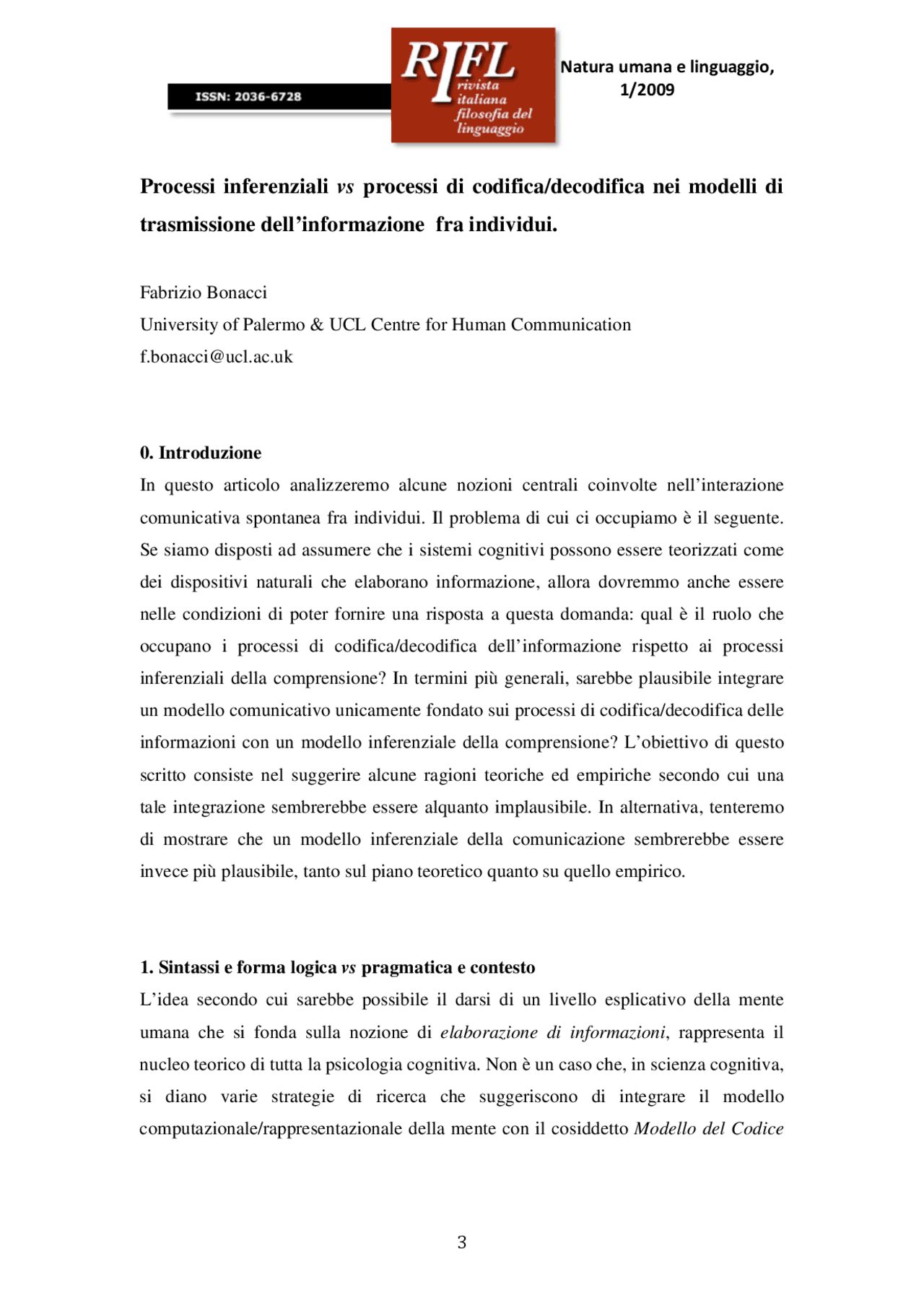 Processi inferenziali e processi di codifica e decodifica - Docsity