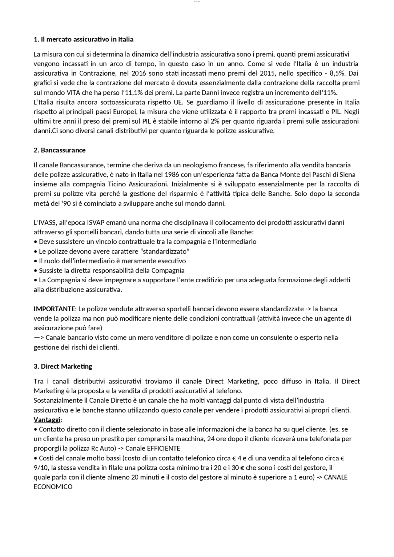 Tecnica Delle Assicurazioni Marcacci Bancassurance Docsity