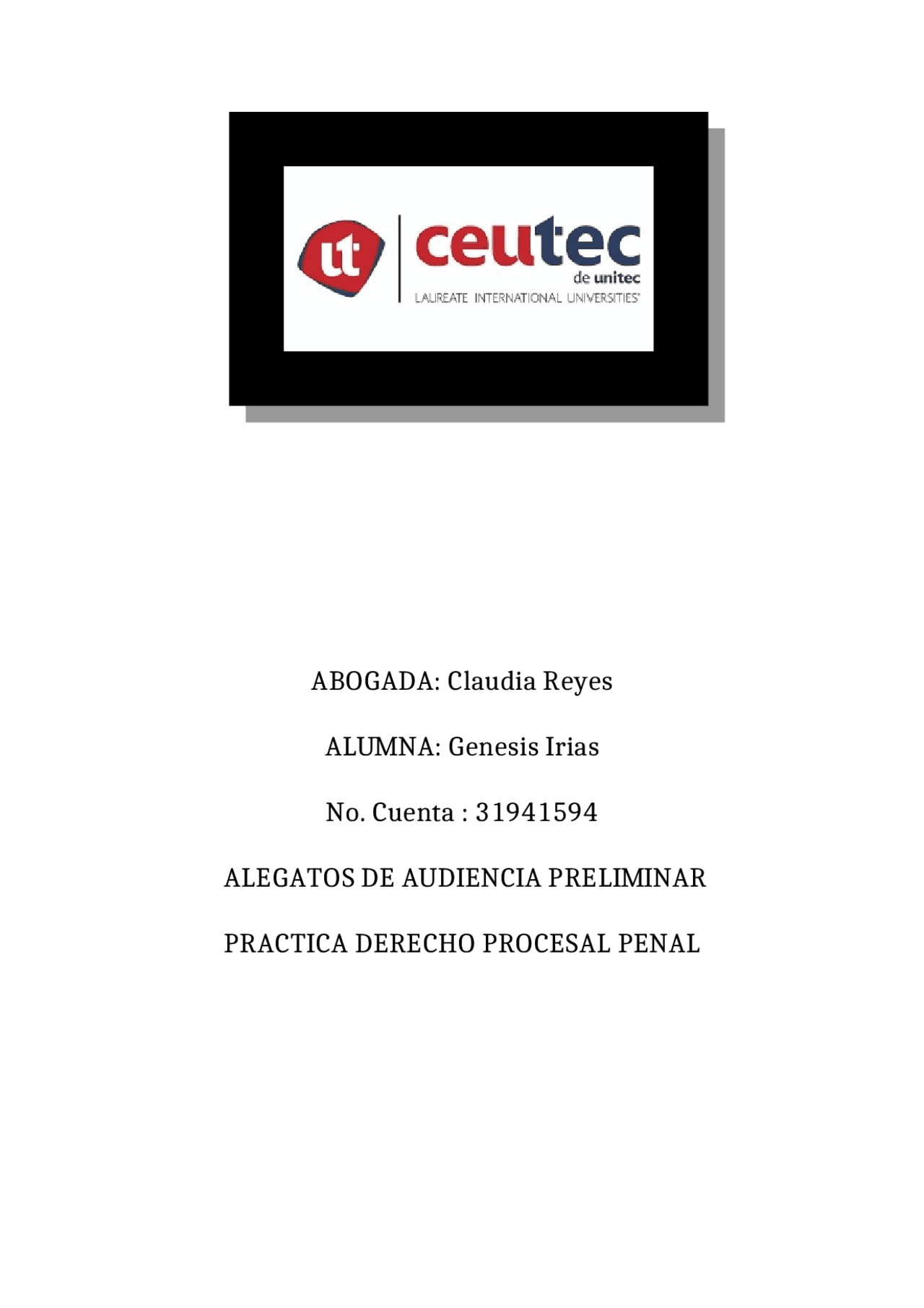 Practica Procesal Penal Docsity