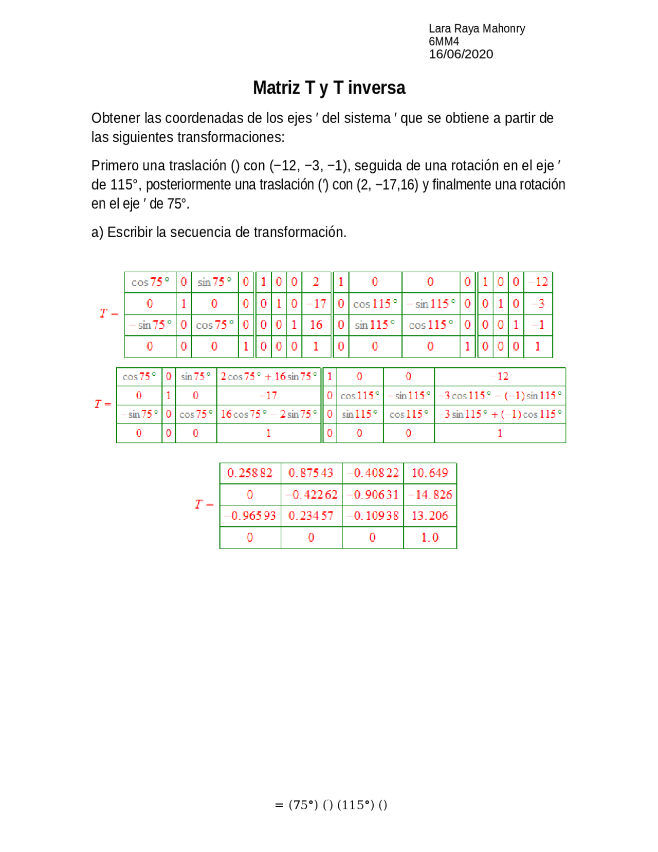 Matriz T y T inversa | Guías, Proyectos, Investigaciones de Matemáticas ...
