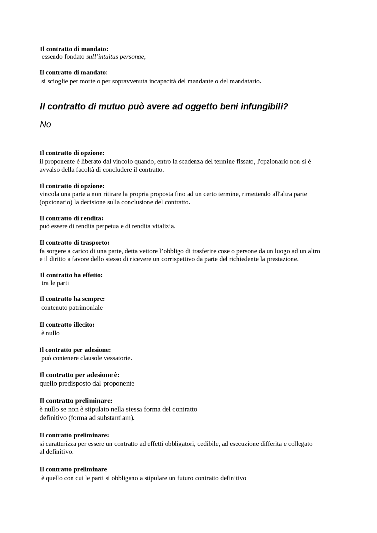 Diritto Privato Test Unicusano Docsity