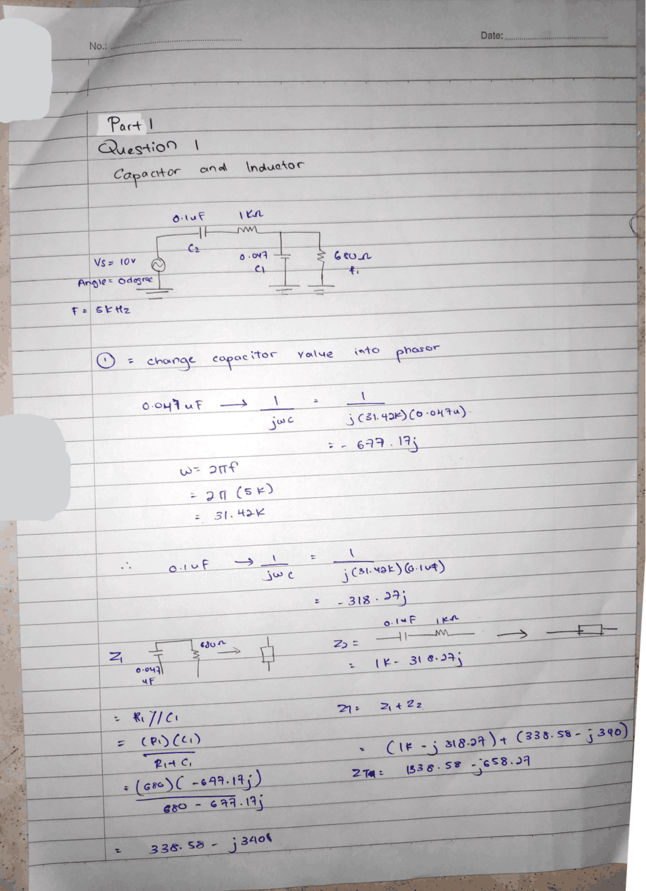 Circuit Theory Calculation Docsity