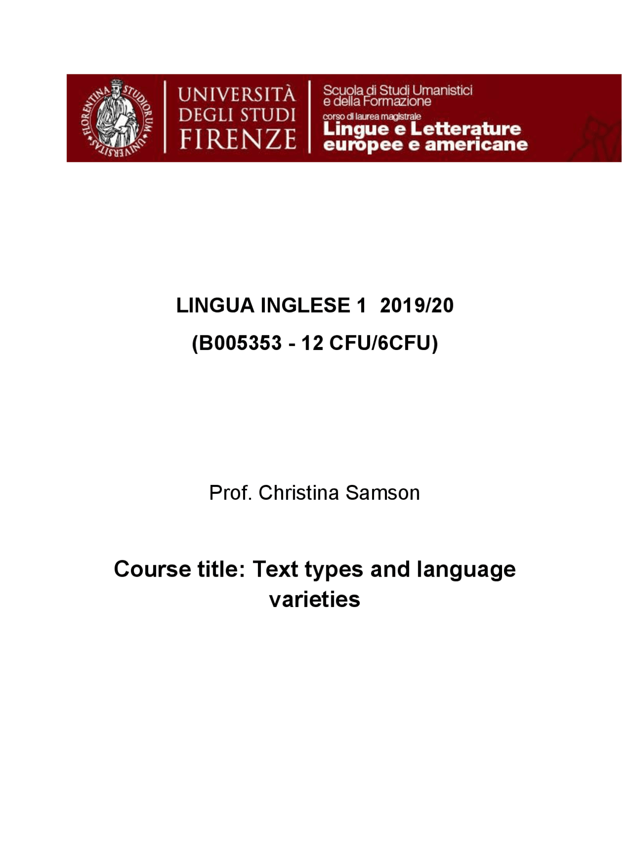 Text Types And Language Varieties Docsity