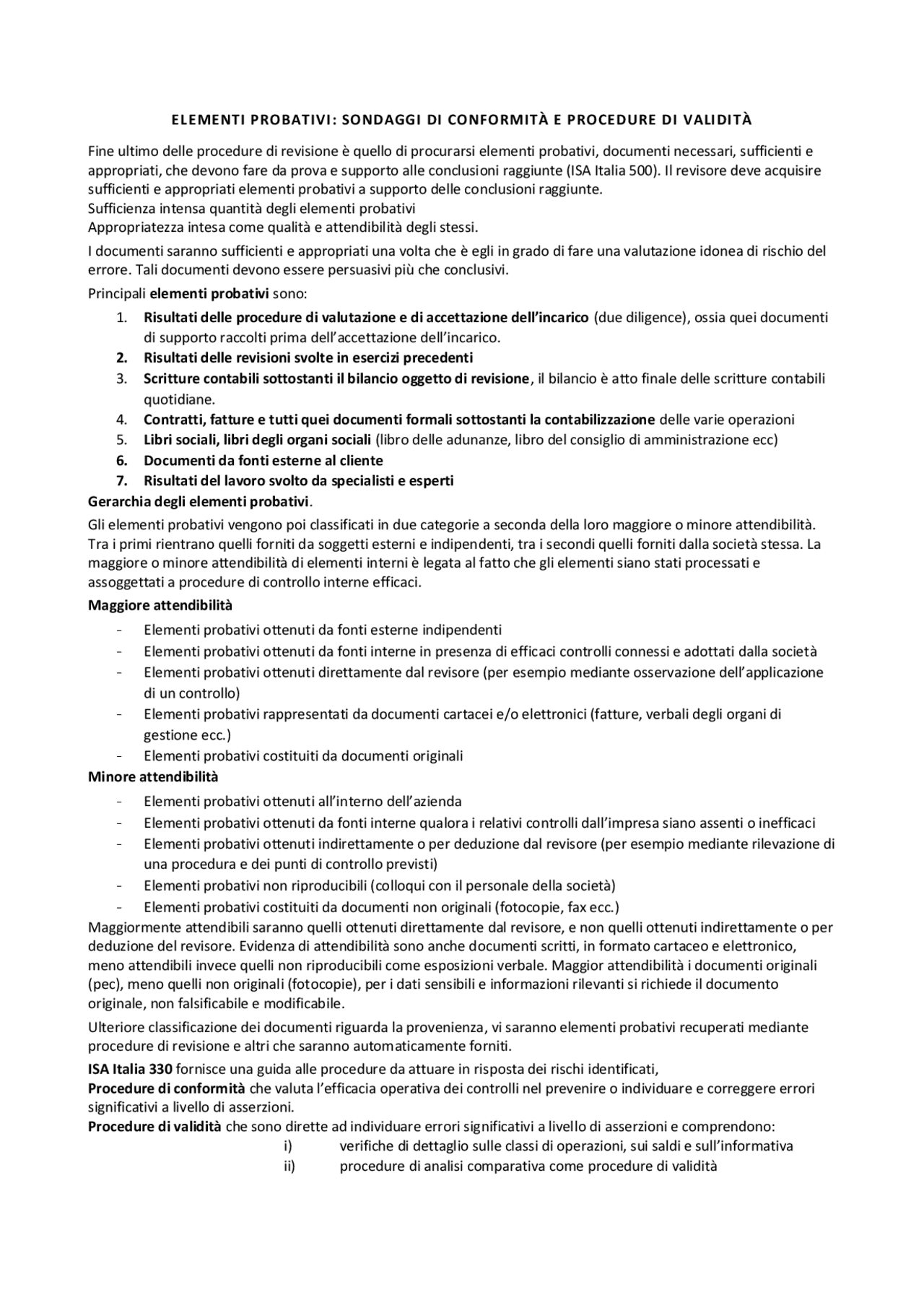Appunti Di Revisione Aziendale Docsity