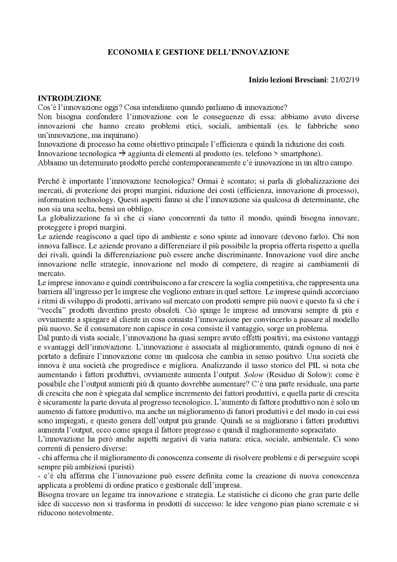 Innovation Management E Digital Transformation Docsity