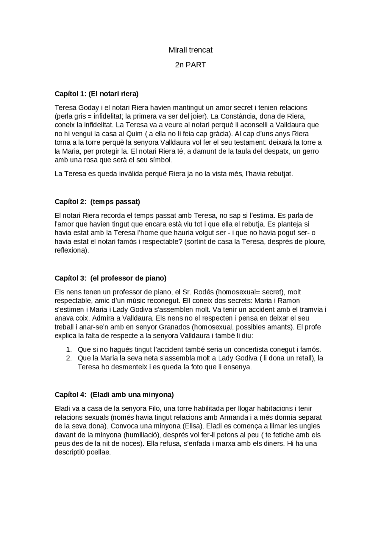 Mirall Trencat 2n Part Resúmenes De Catalán Docsity