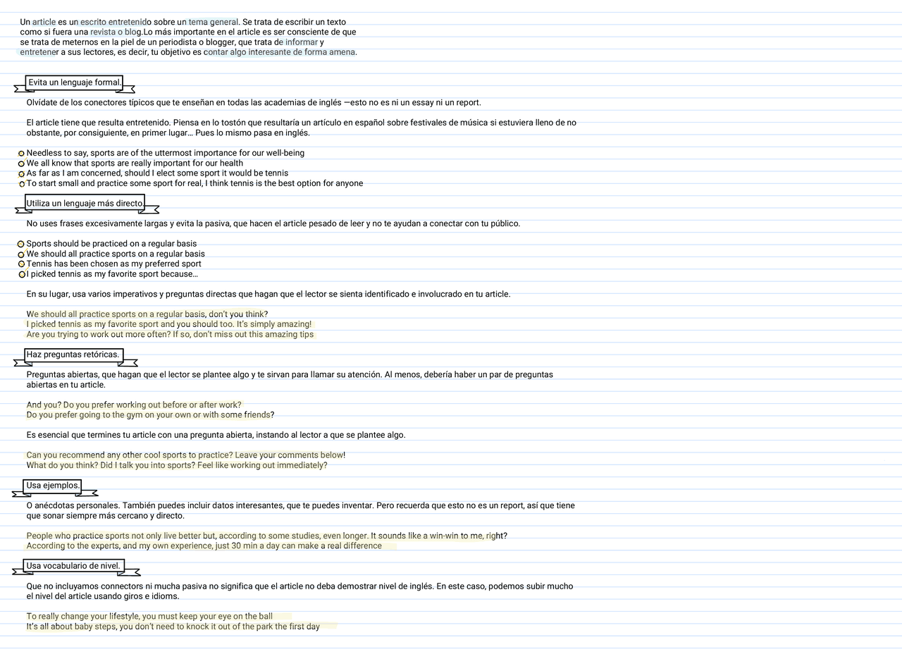 Article writing notes - Docsity