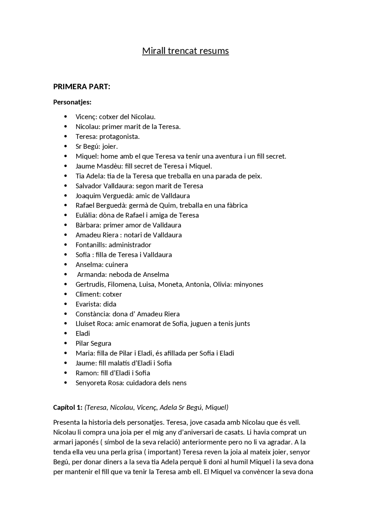 Mirall Trencat 1r Part Docsity