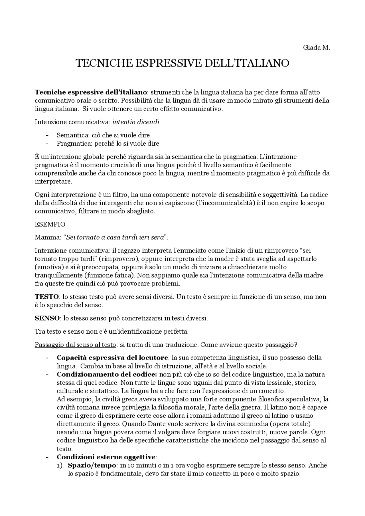 Tecniche Espressive Girardi Docsity