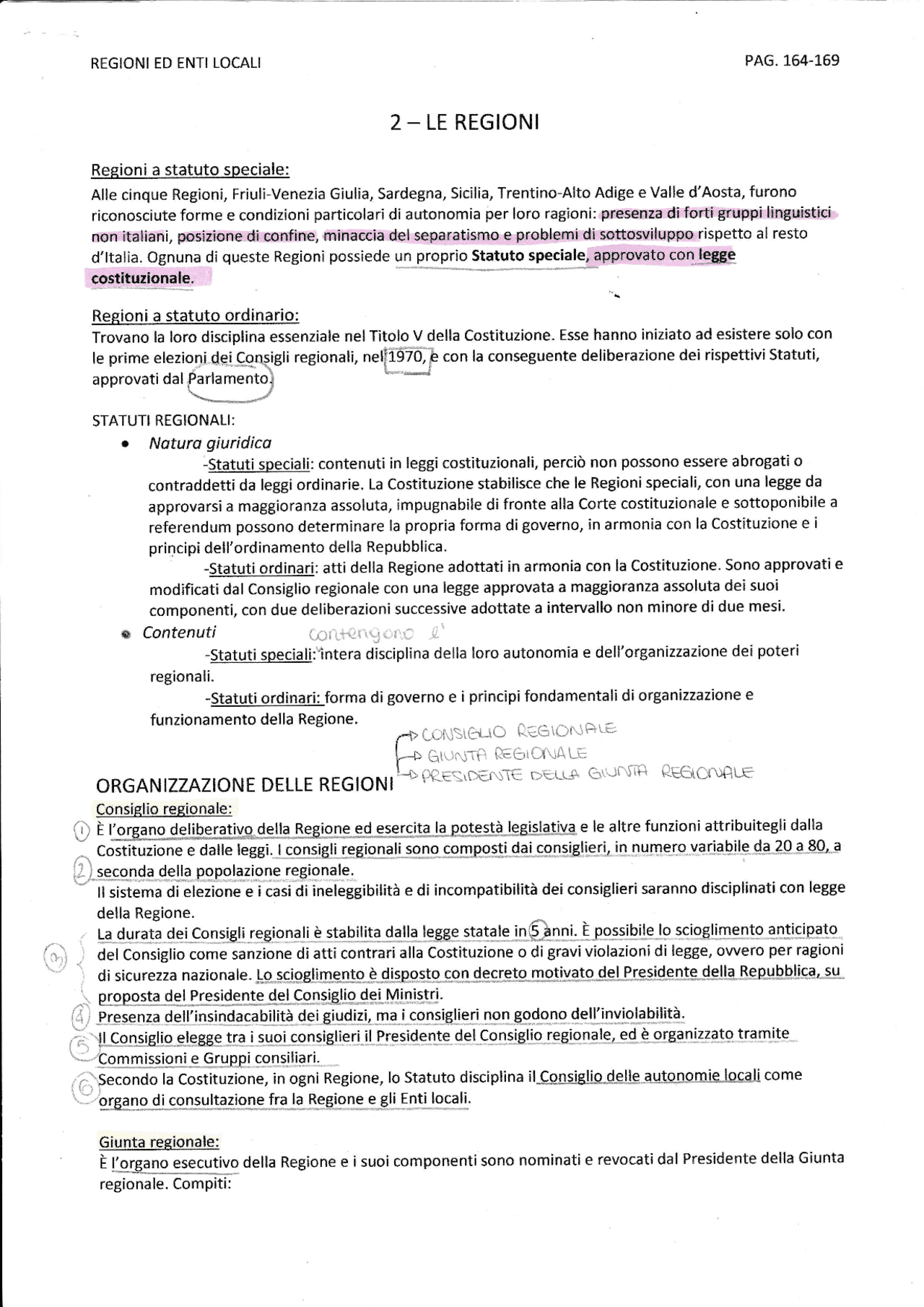Spiegazione Regioni Docsity