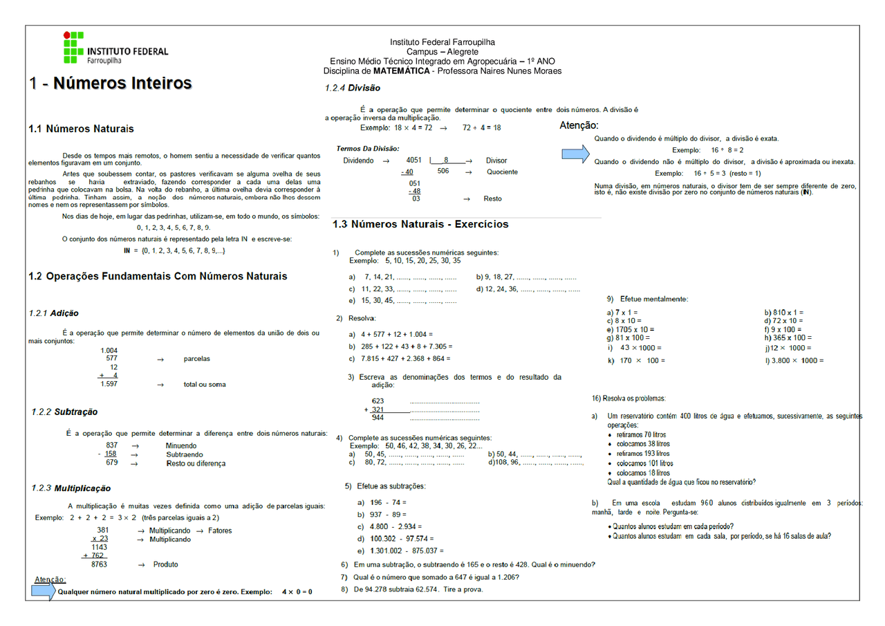 Exercícios matemática básica - Docsity