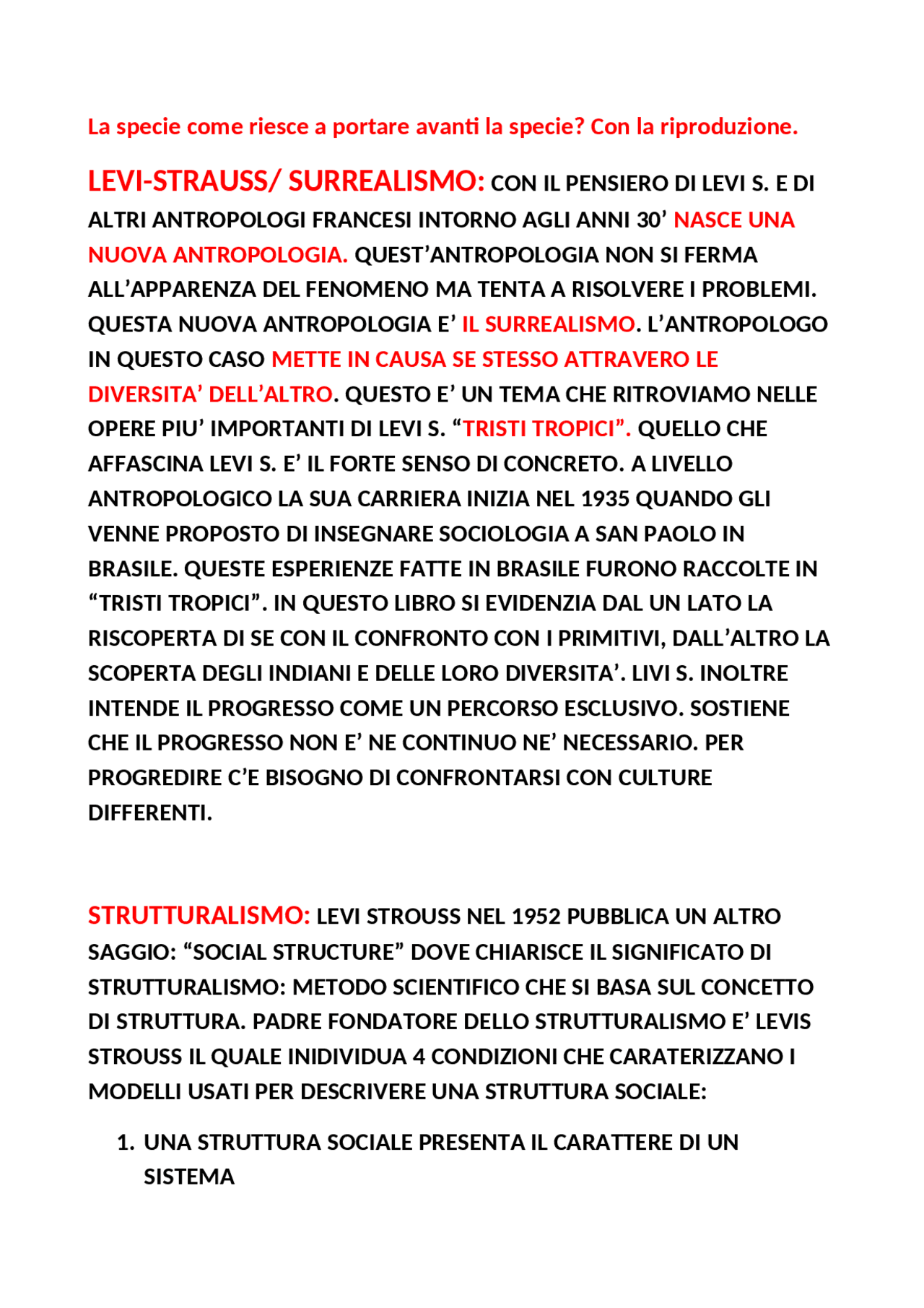 Strutturalismo E Levi Strouss Docsity