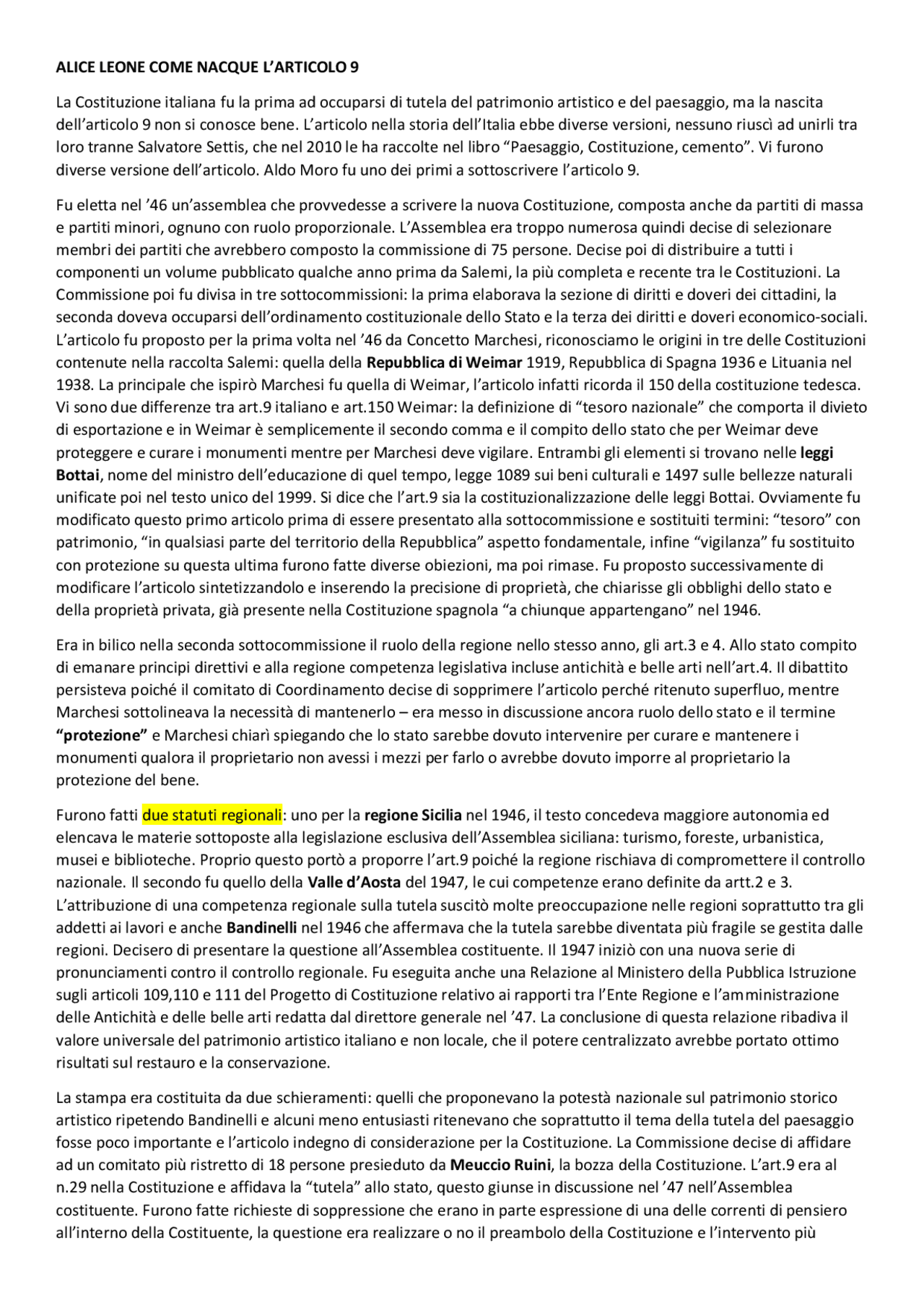 Costituzione Incompiuta Docsity