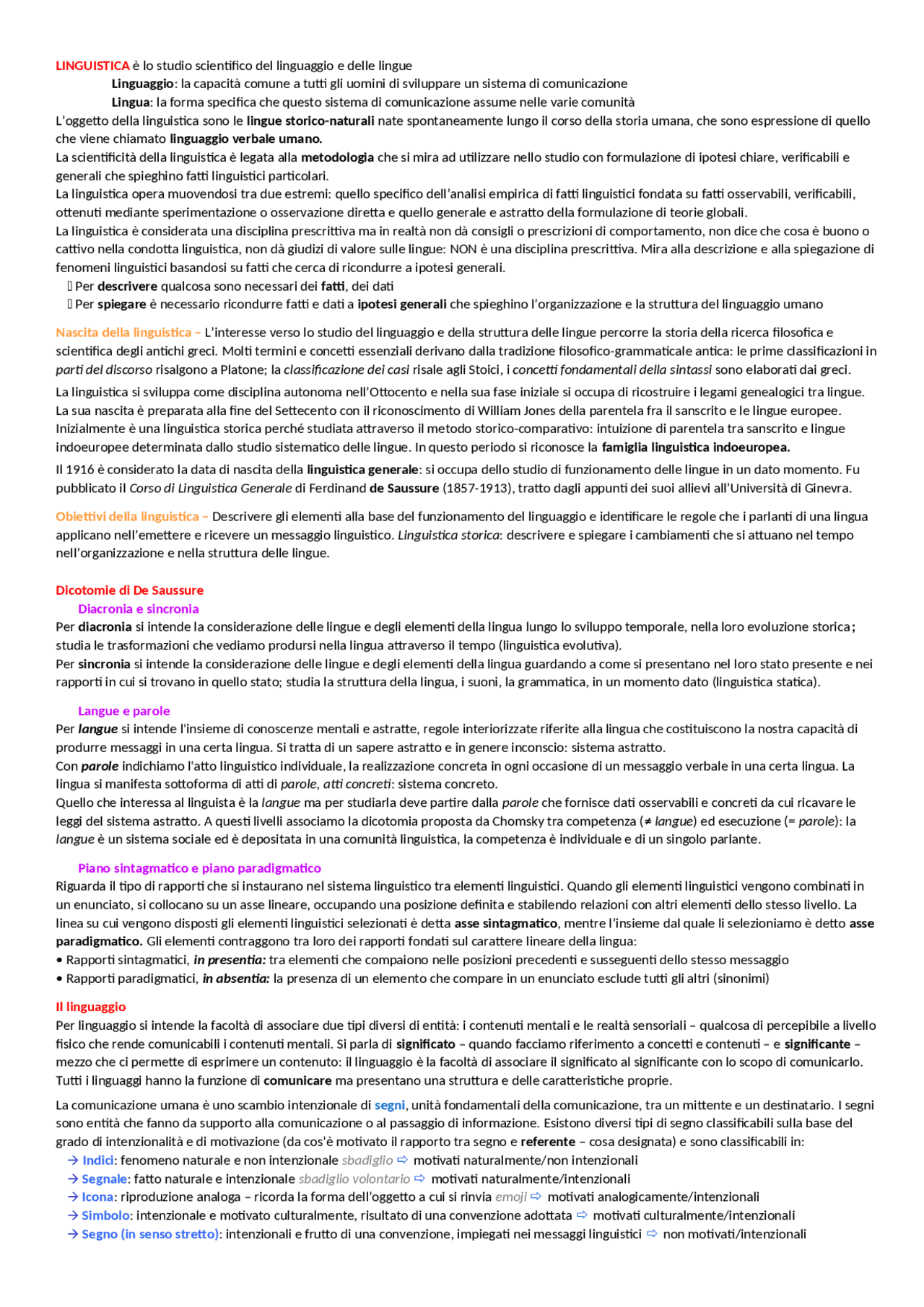Linguistica Applicata Docsity