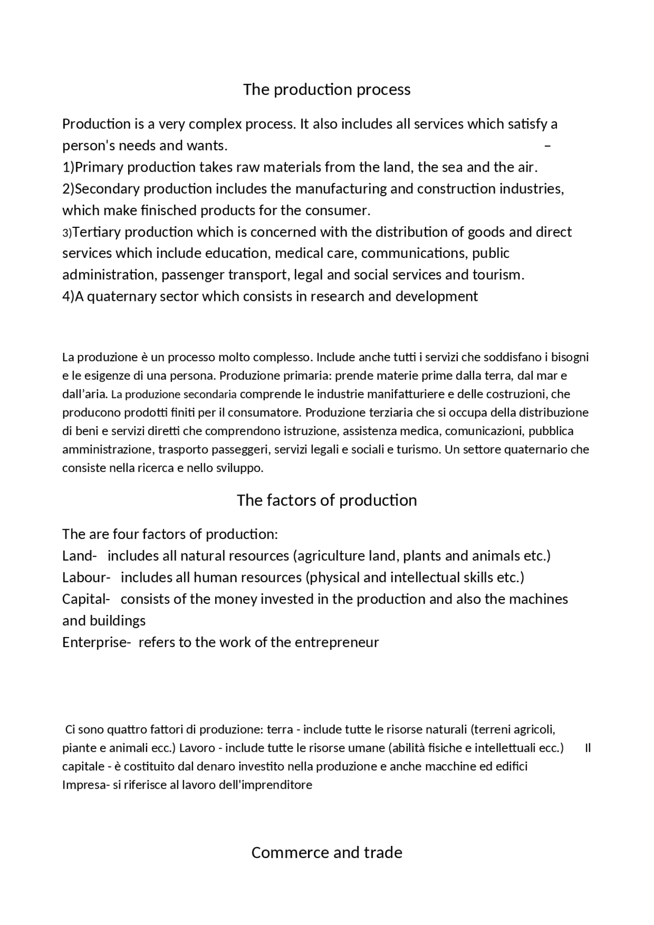 THE PRODUCTION PROCESS - Docsity