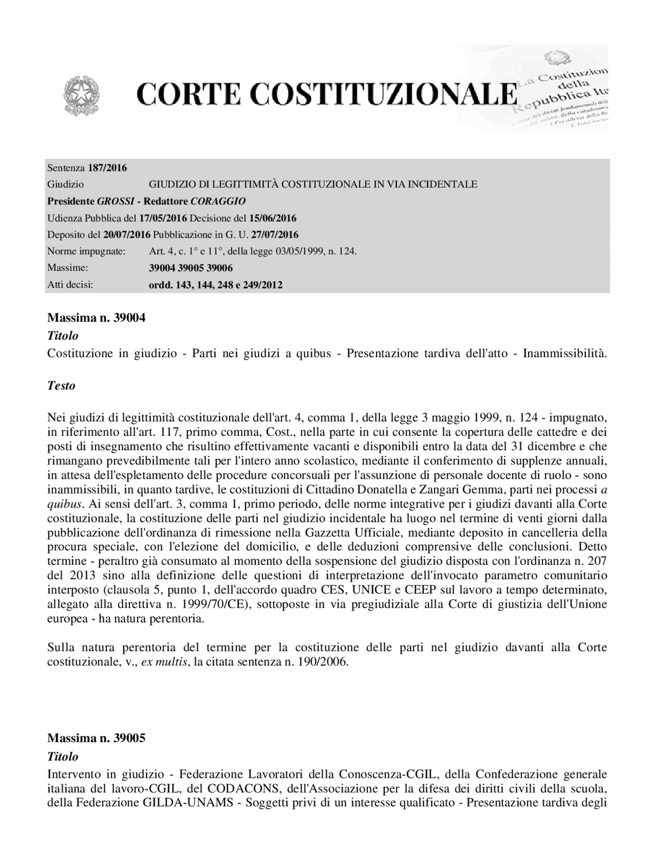 Corte Cost Sent N 260 Del 2015pdf Docsity