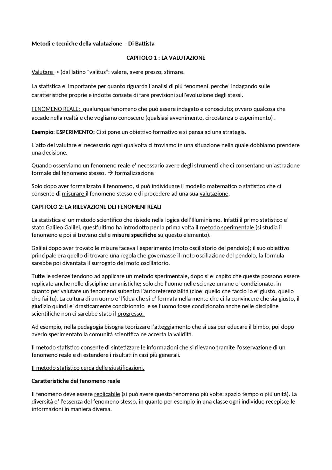 Metodi E Tecniche Della Valutazione Docsity