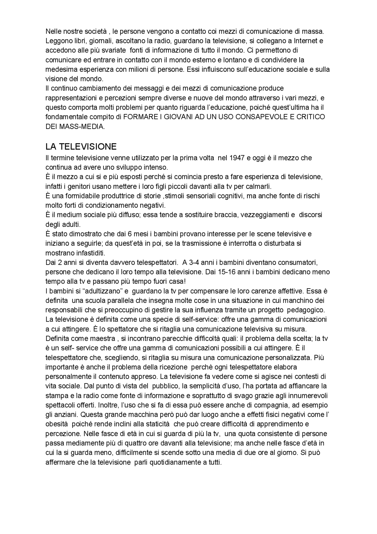 I Media Le Tecnologie E Leducazione Docsity