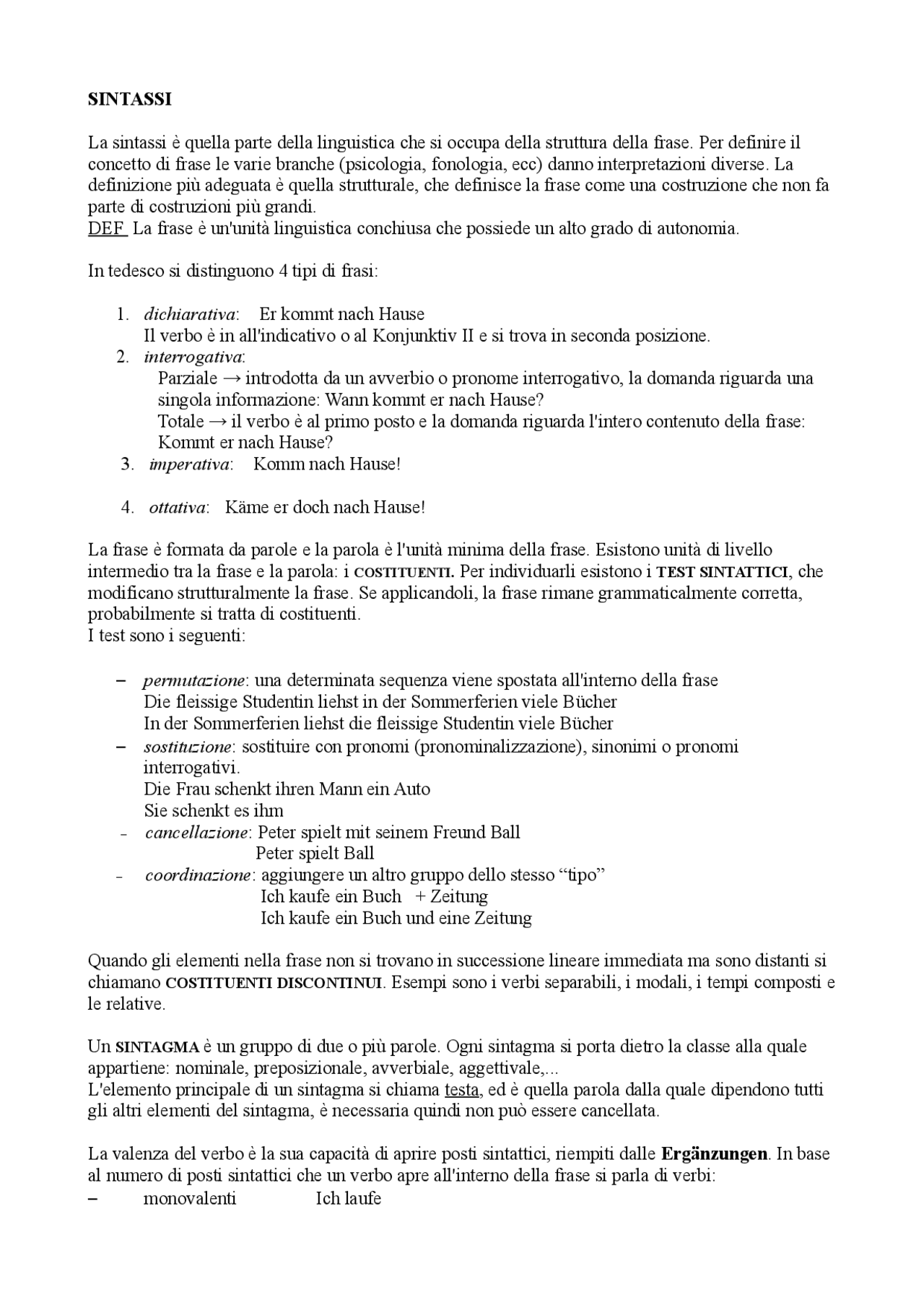 Linguistica Tedesca Ii Puato Docsity