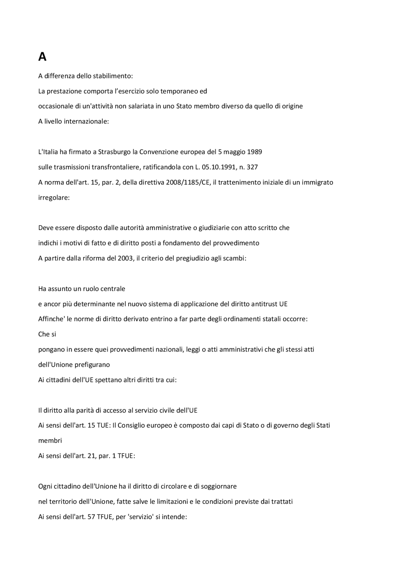 Test Diritto Comunitario Scienze Motorie Unipegaso Docsity