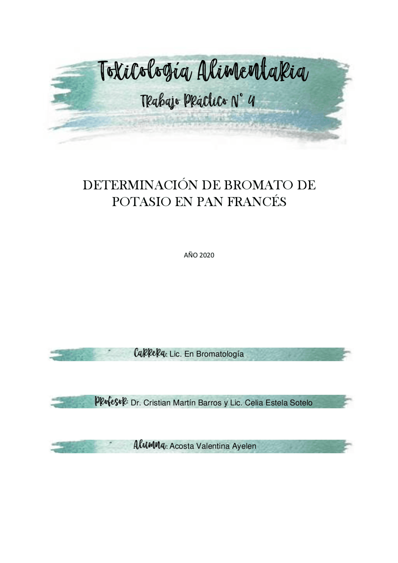 Toxicología Alimentaria Docsity