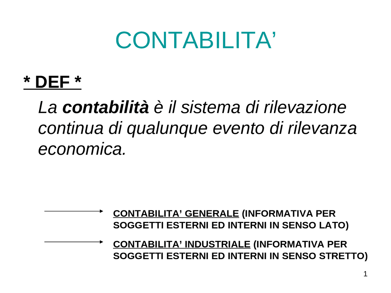 Contabilità Generale Docsity