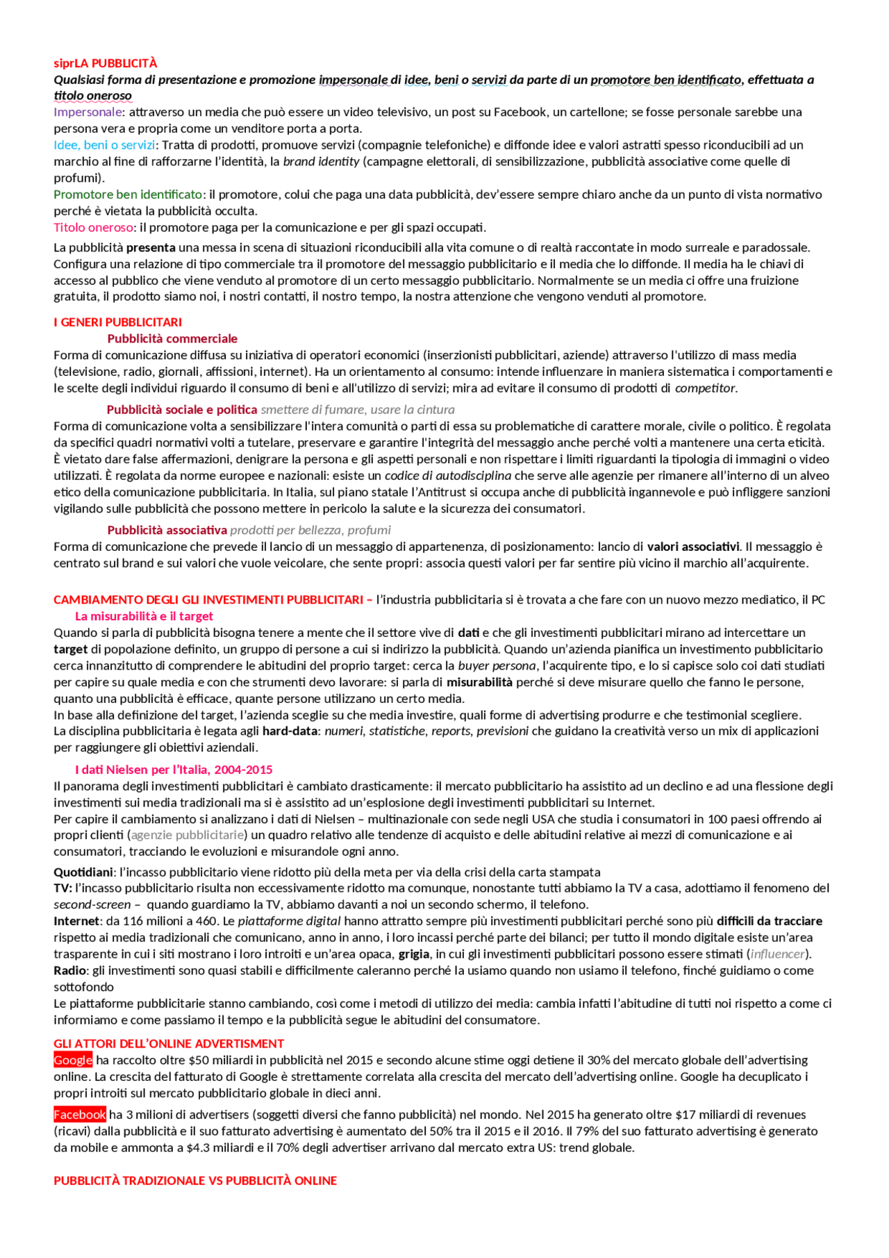 Teorie E Tecniche Dei Linguaggi Pubblicitari Docsity
