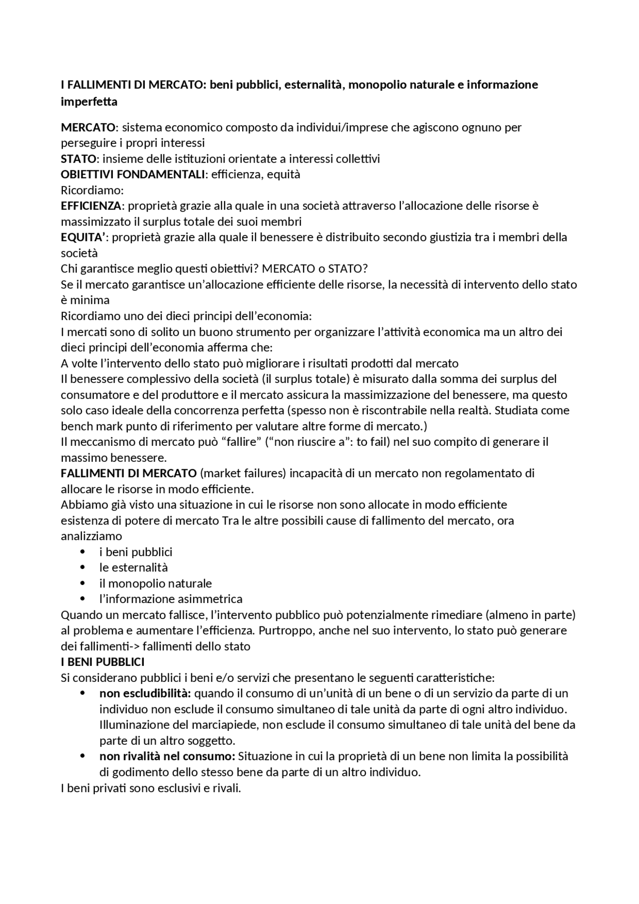 Economia Politica 2° Semestre Docsity