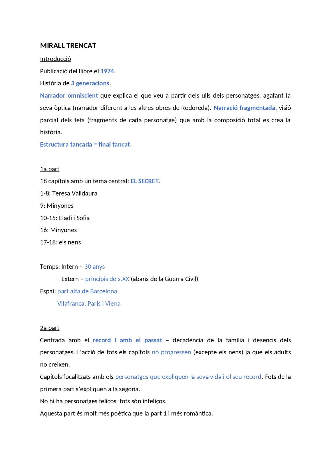 Teoria Mirall Trencat Apuntes De Catalán Docsity