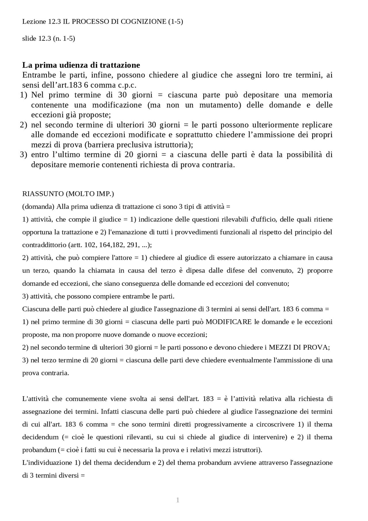 Diritto Processuale Civile Docsity