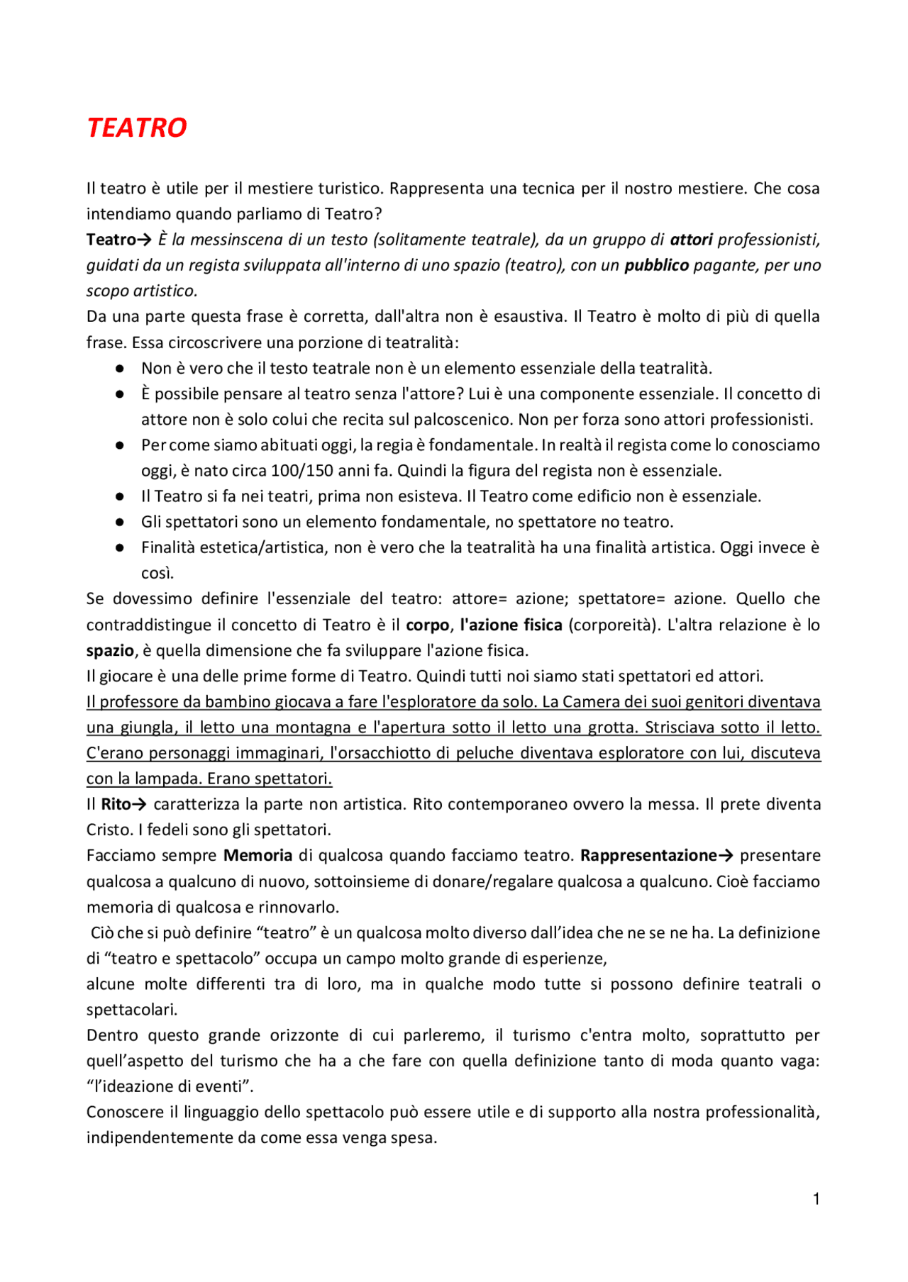 Teatro Appunti Lezione Docsity