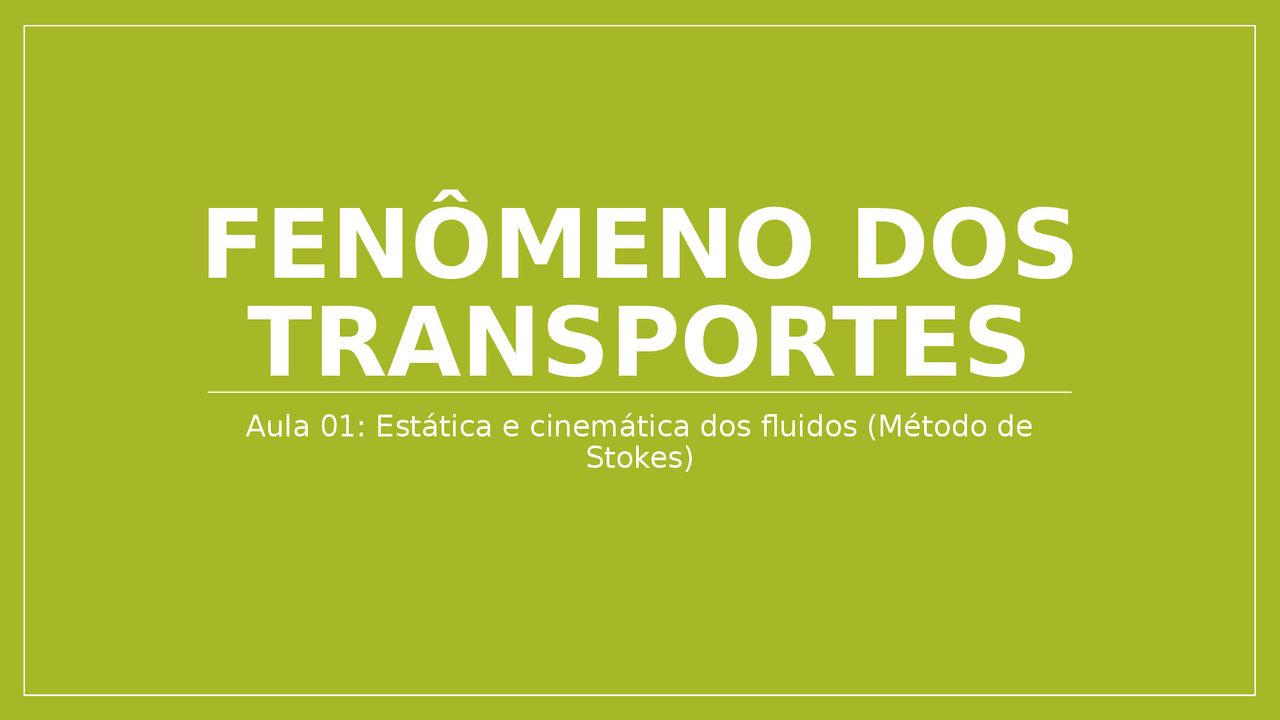 Fenômenos Dos Transportes Docsity