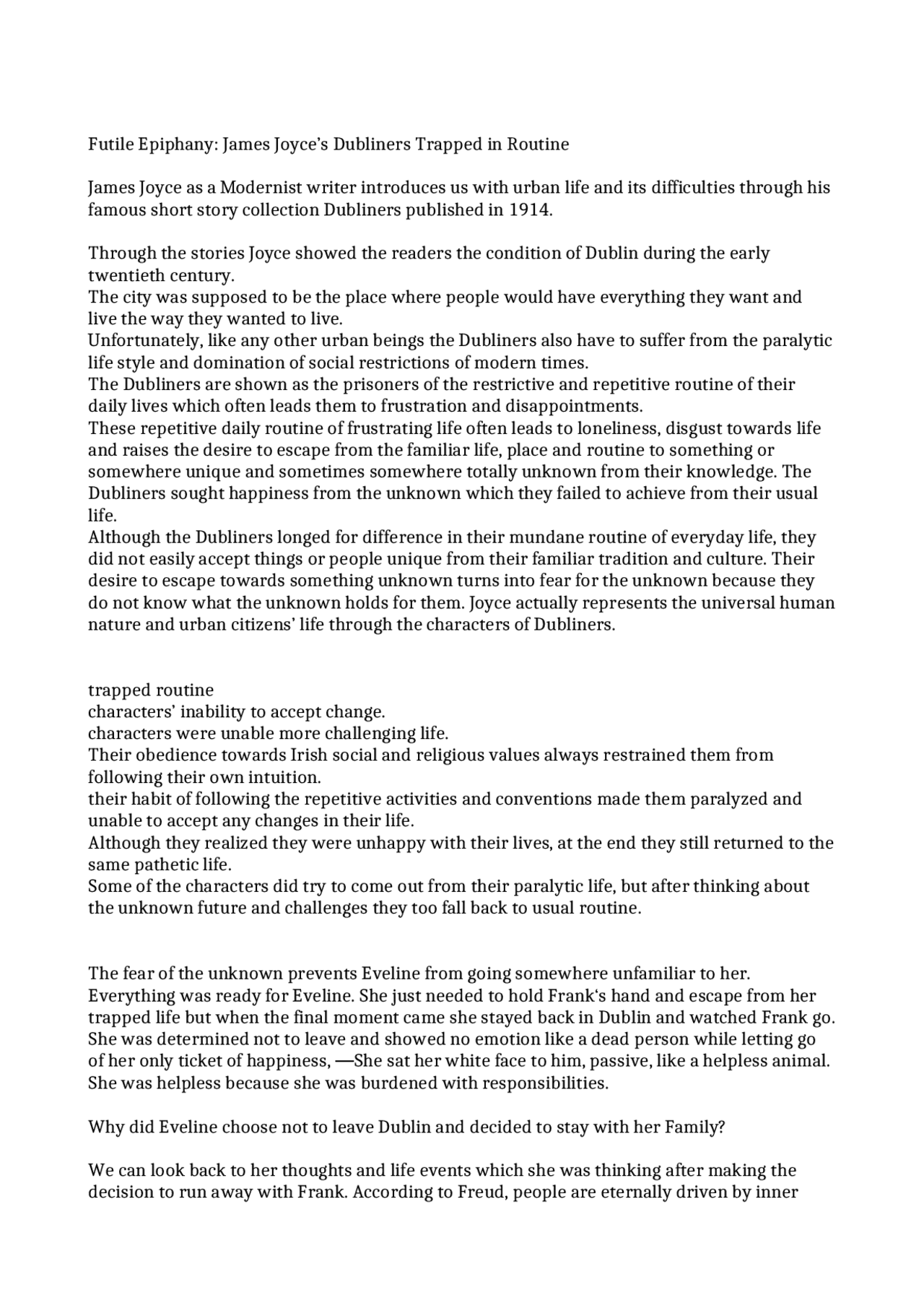 James Joyce Da Dubliners A Ulysses Docsity