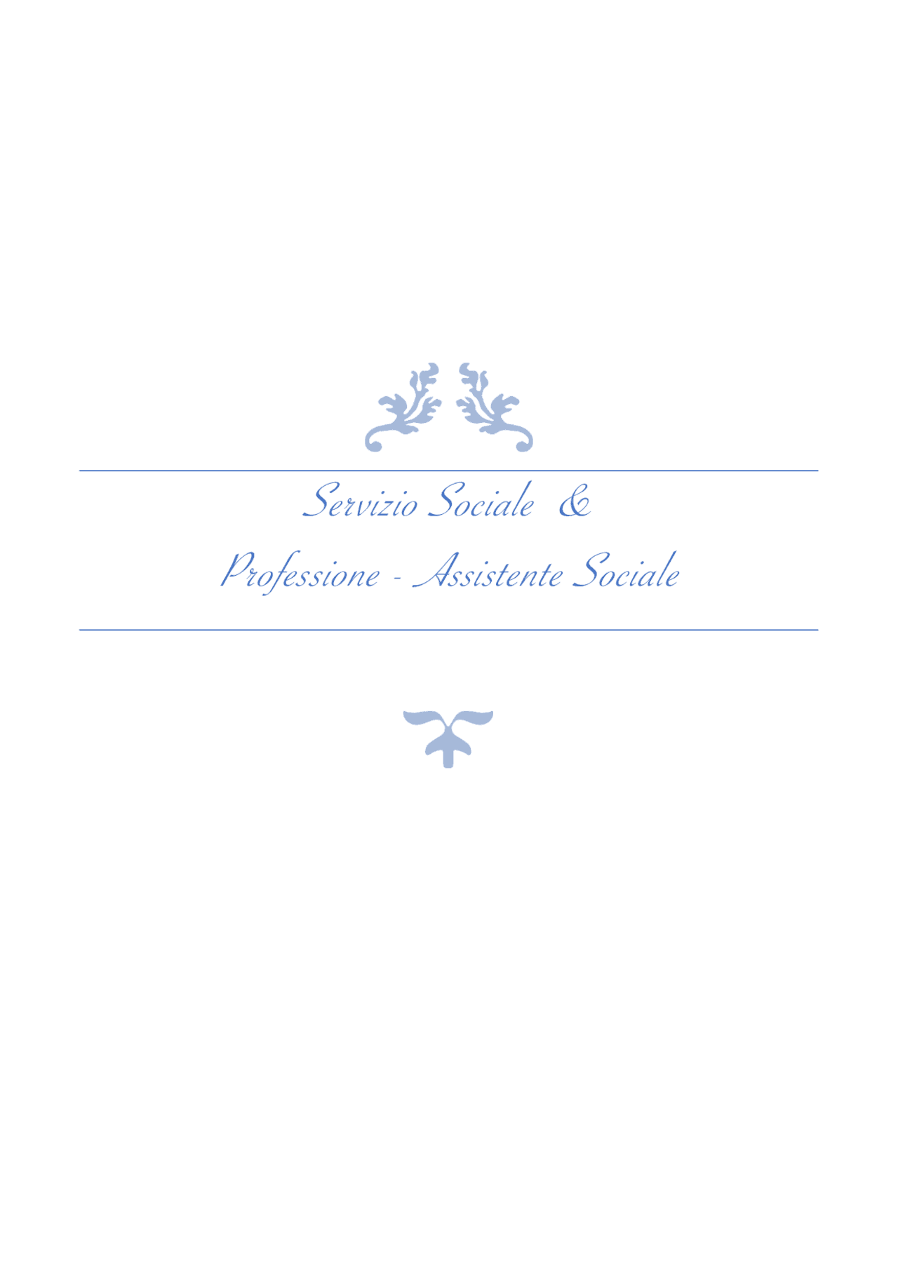 Servizio Sociale And Assistente Sociale Docsity