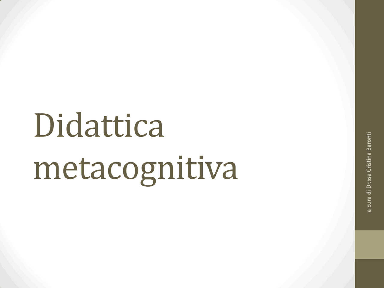 Didattica Metacognitiva Docsity