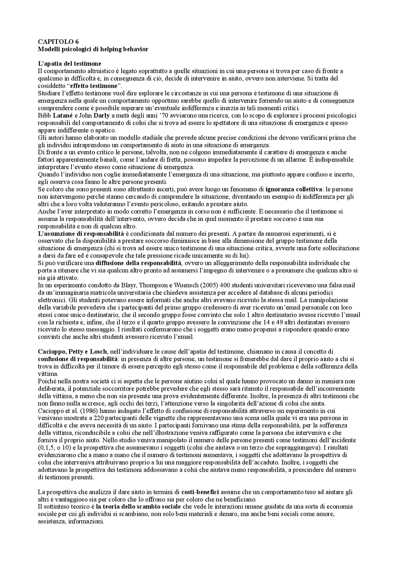Altruismo E Comportamento Prosociale Docsity