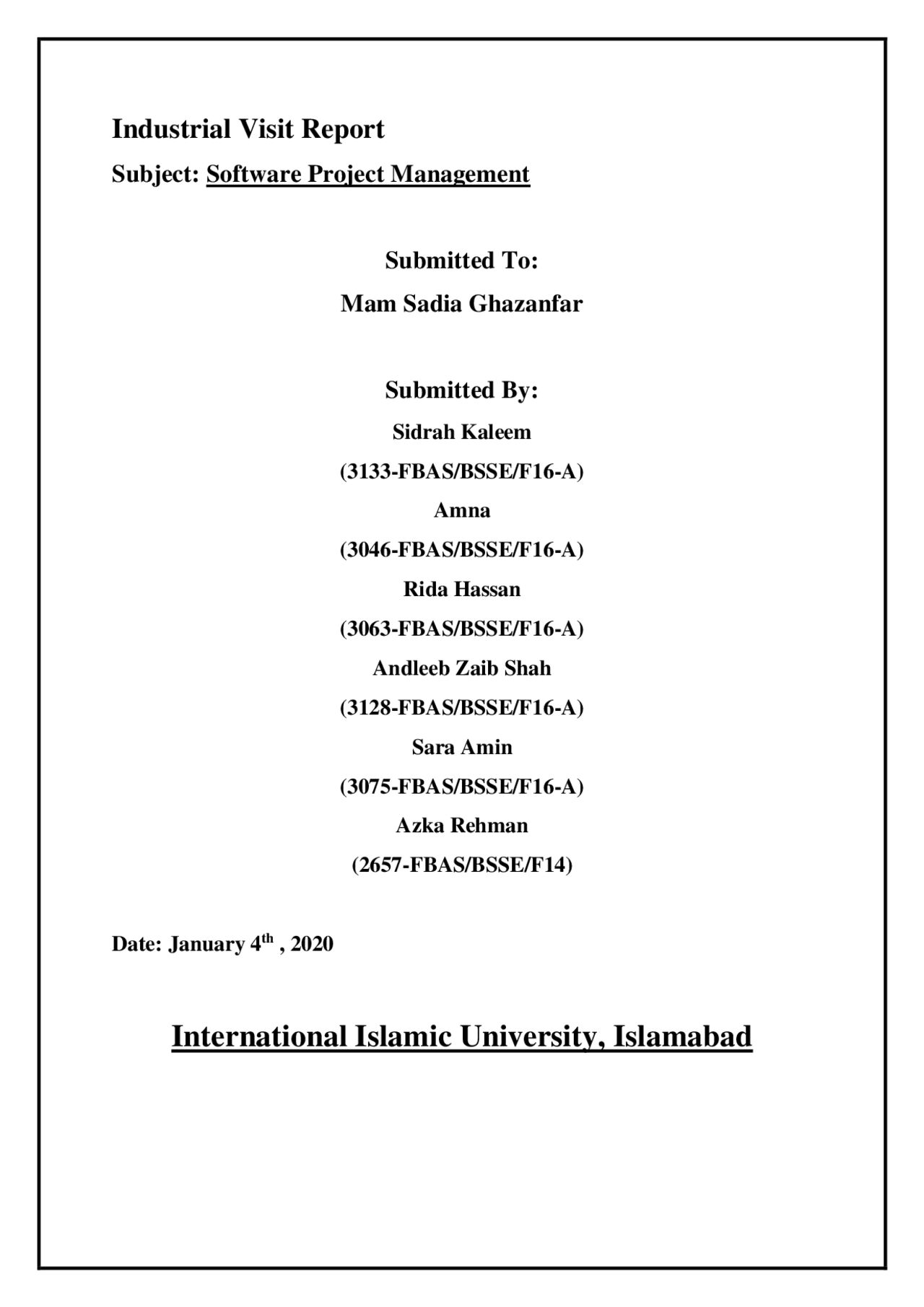 Industrial visit report - Docsity