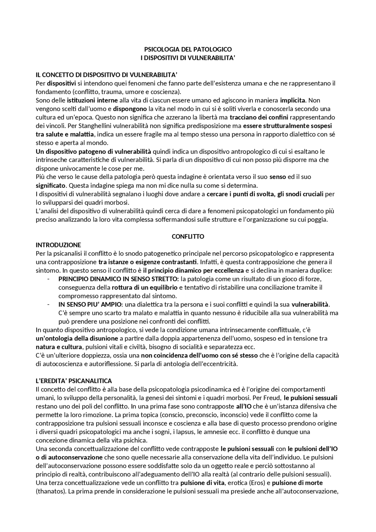 Psicologia Del Patologico Stanghellini Docsity
