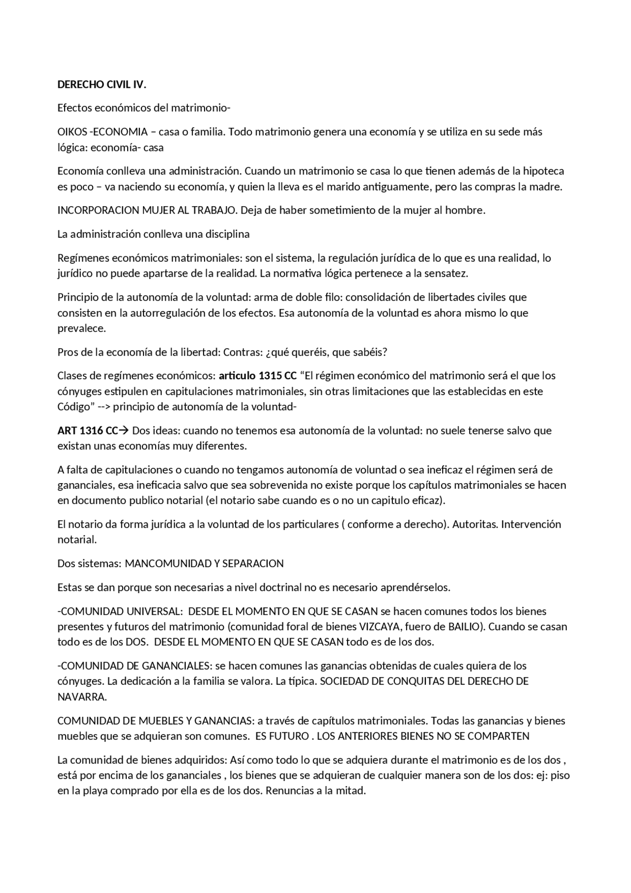 Apuntes De Clase Derecho Civil Iv Docsity