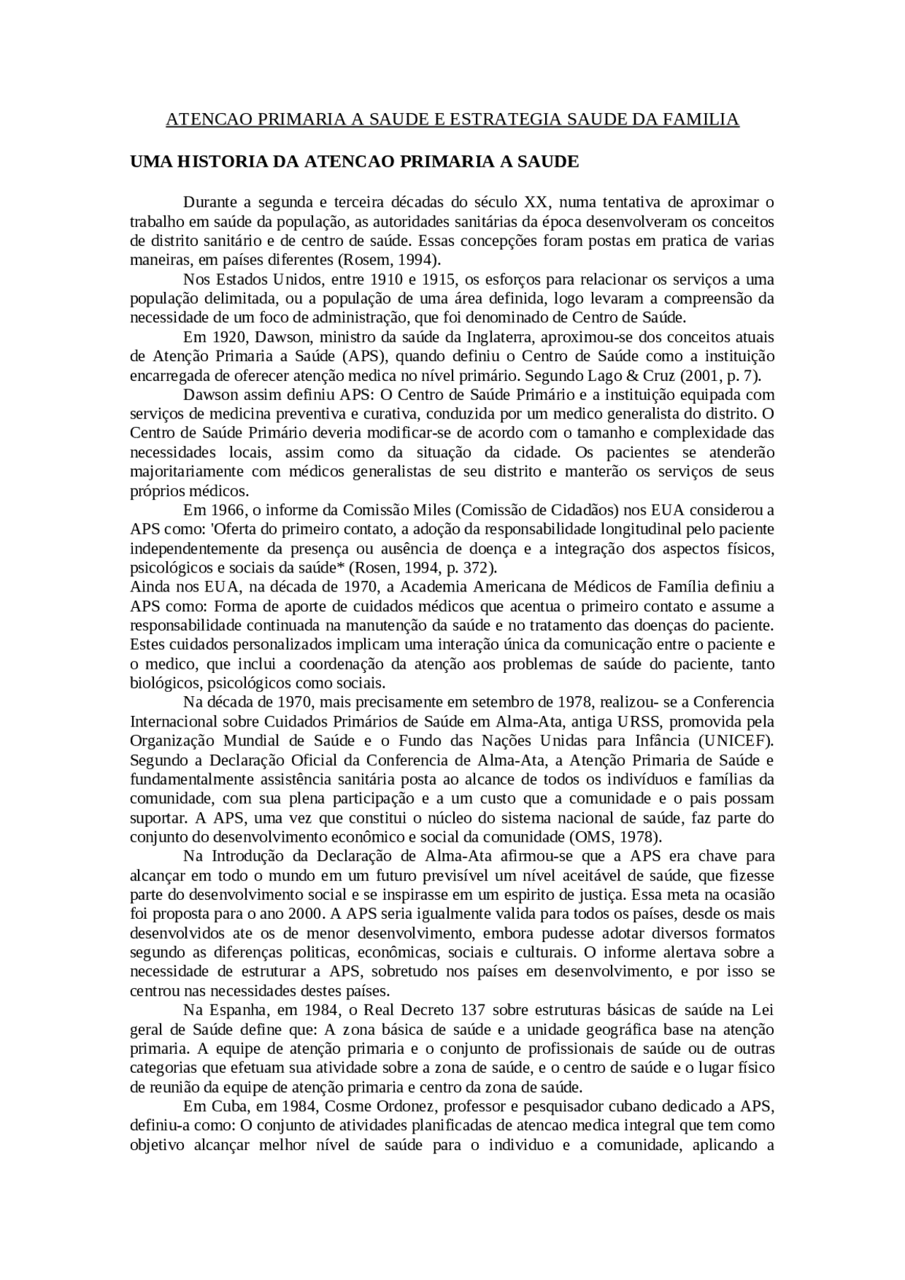 Tratado De Saúde Coletiva Resumos Enfermagem Docsity