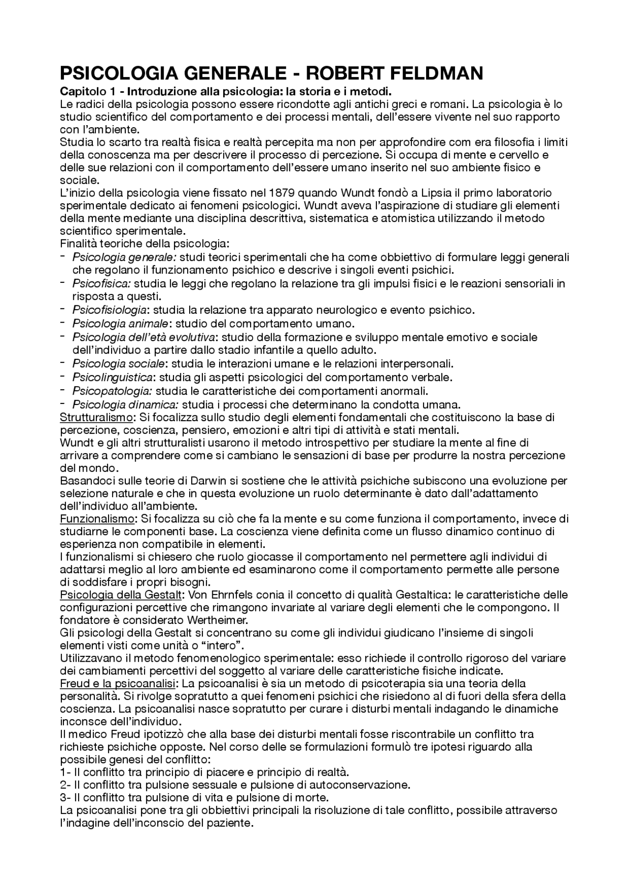 Appunti E Riassunto Del Libro Psicologia Generale Docsity