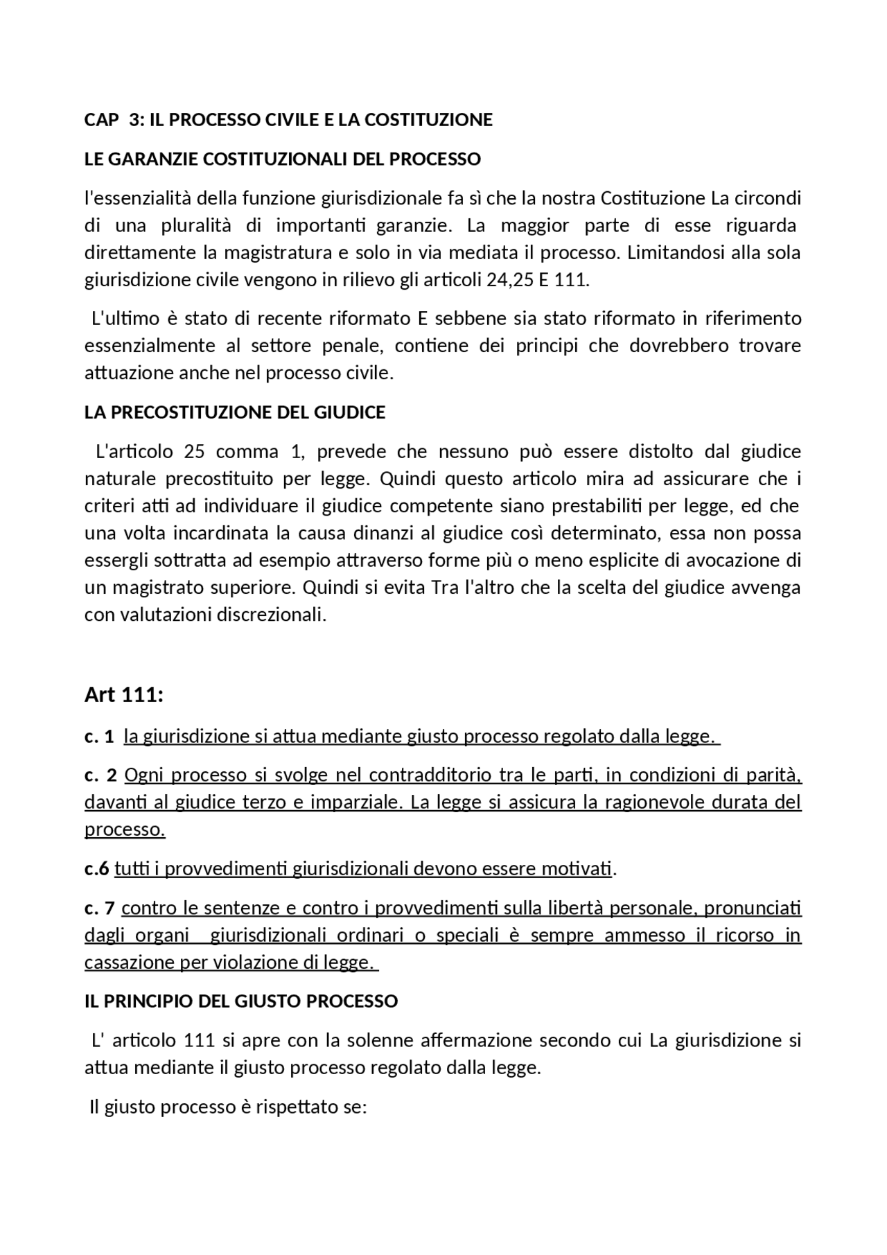 Capitoli 3 Balena procedura civile - Docsity