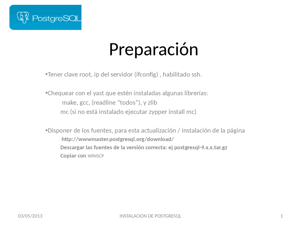 Intalacion Postgresql Docsity