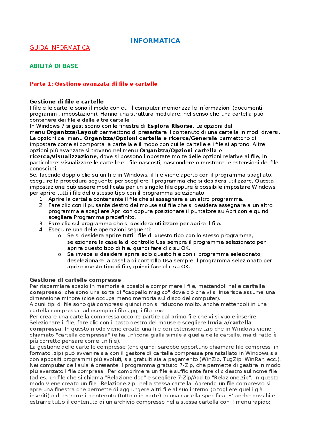 Guida di Informatica - Docsity