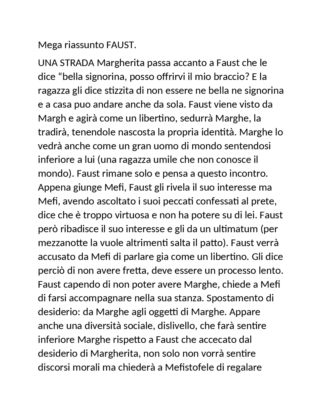 Riassunto Faust Prima Parte Docsity