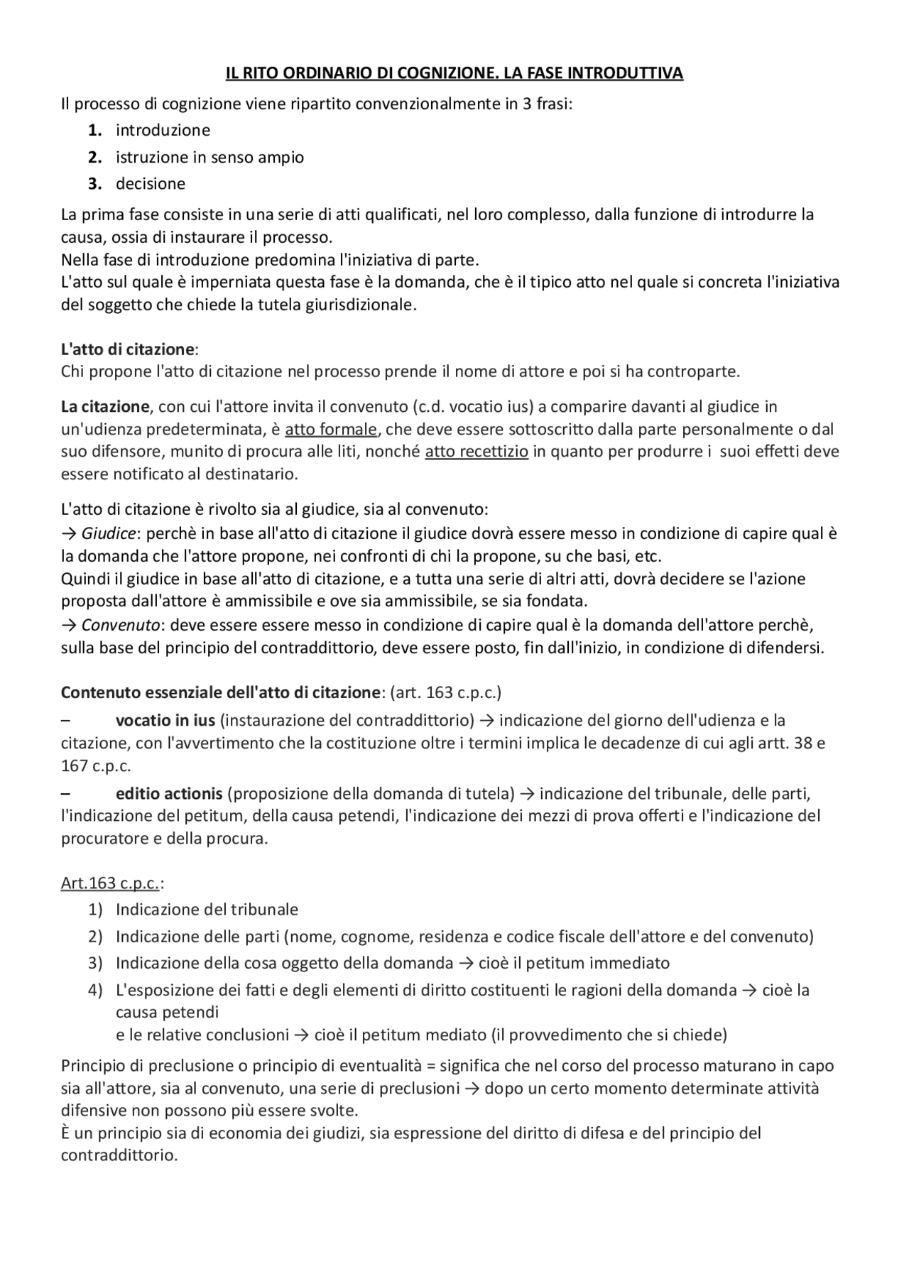 Diritto processuale civile 2 parte - Docsity