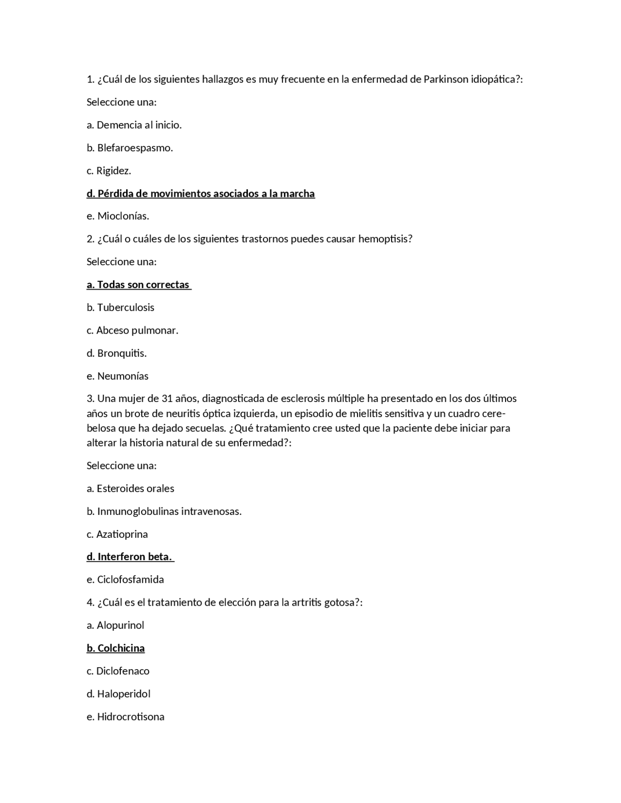 Examen Complexivo ESPOCH - cuestionario MEDICINA INTERNA 3 | Exámenes de Medicina Interna | Docsity