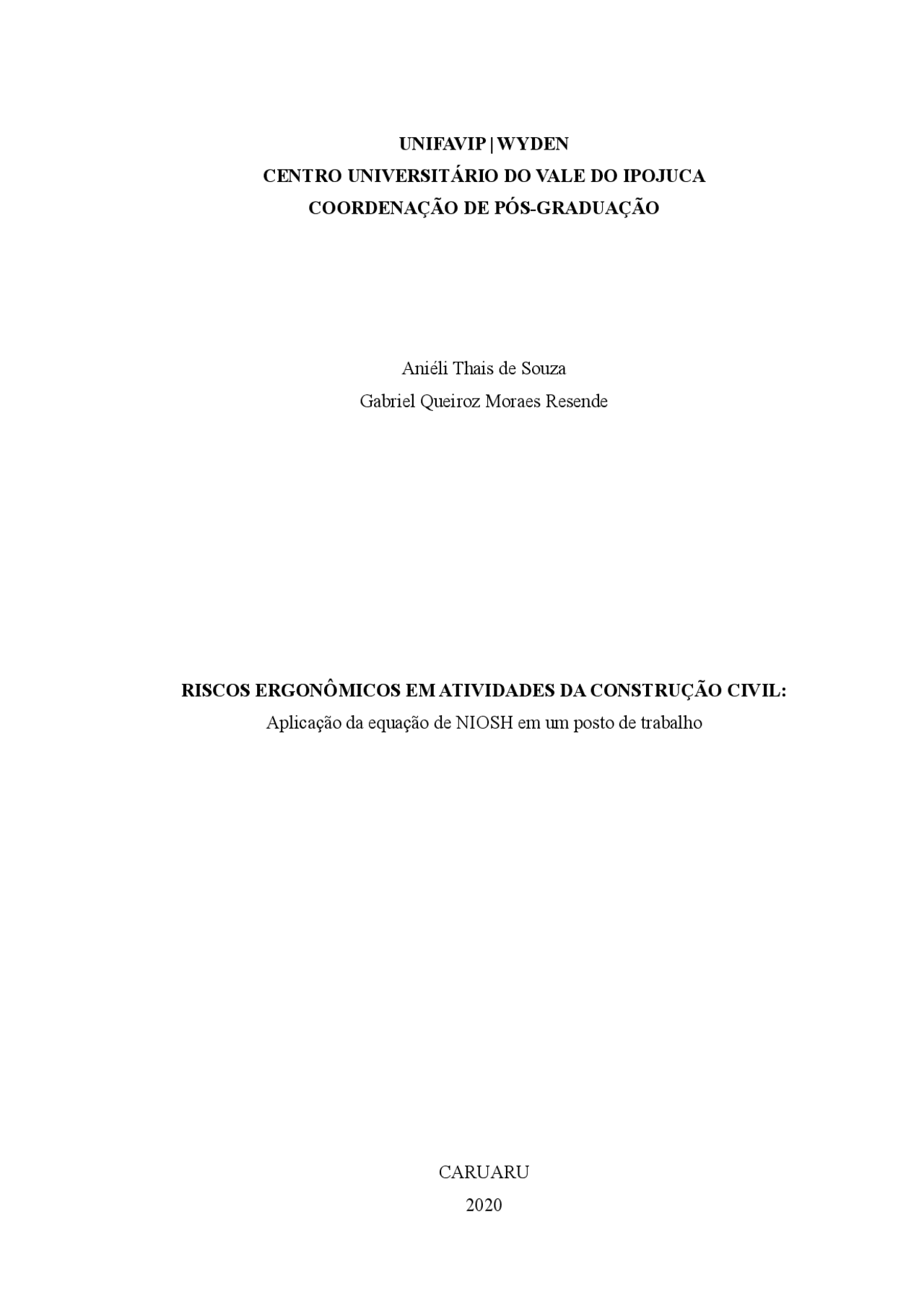 Trabalho De Ergonomia Docsity