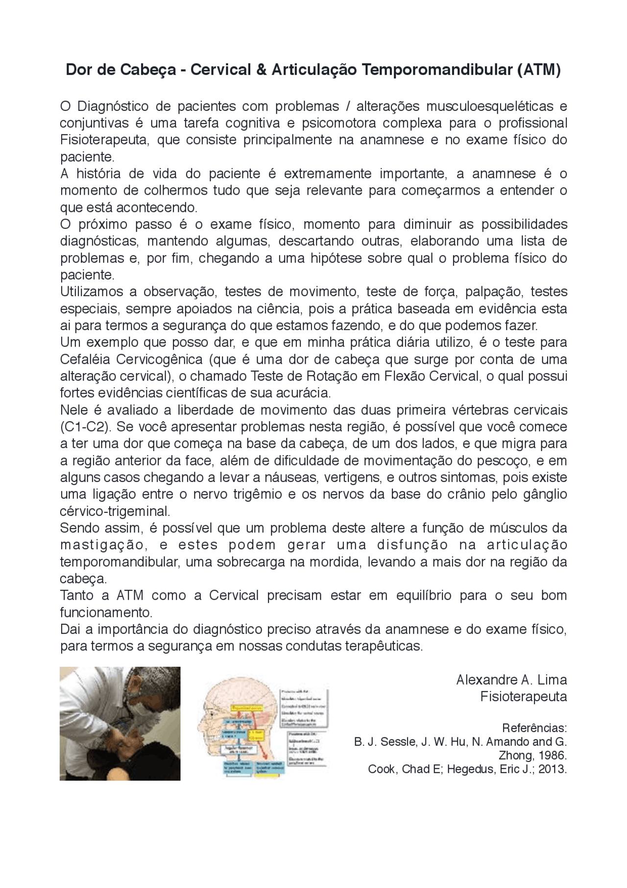 Cefaleia e atm- fisioterapia - Docsity