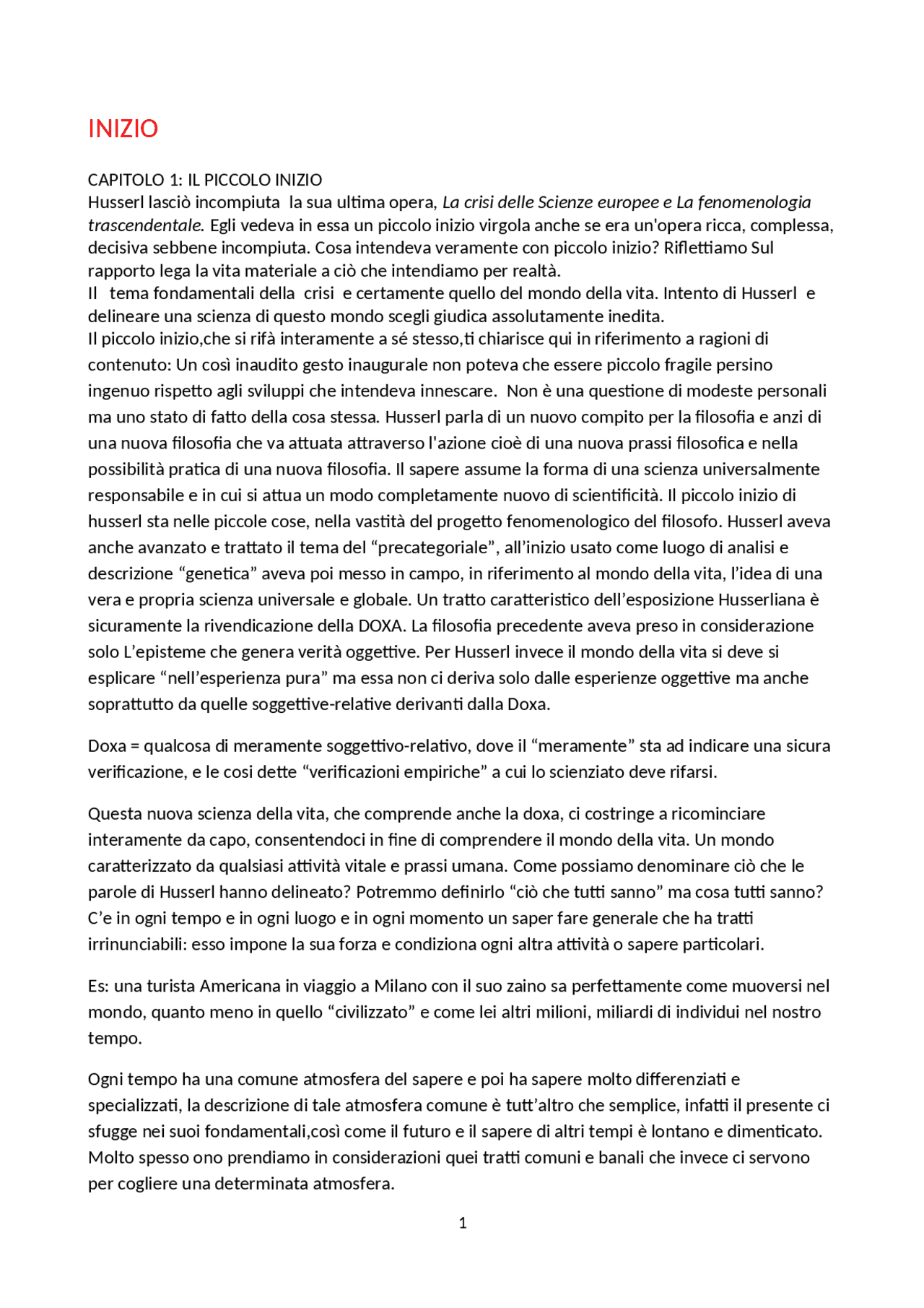 Inizio Di Carlo Sini Docsity